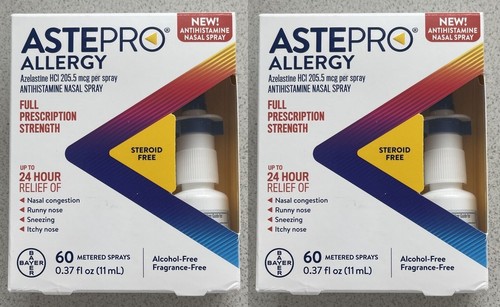 2 Pack- Bayer Astepro Allergy Nasal Spray - 60 Metered Sprays *EXP 10/ ...