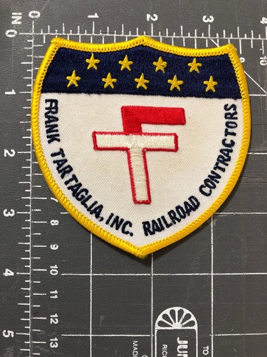 Vintage Frank Tartaglia Inc. Railroad Contractors TF Logo Patch Shield ...