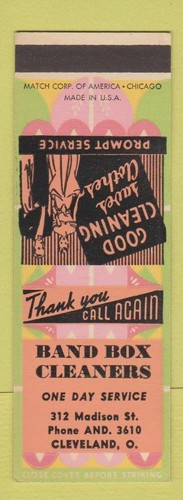 Matchbook Cover - Band Box Cleaners Cleveland OH SAMPLE | eBay
