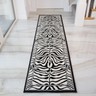 Long Narrow Trendy Zebra Print Runner Rug Monochrome Black White ...