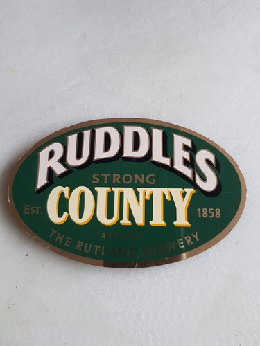 RUDDLES " STRONG COUNTY " beer pump clip / badge Rutland brewery | eBay UK