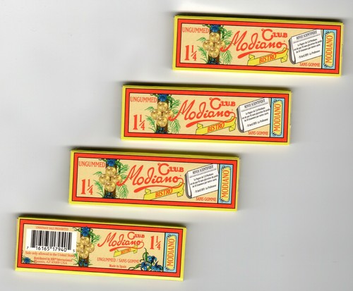 4X Packs of CLUB MODIANO ROLLING PAPERS 1 1/4 SIZE UNGUMMED 32 LEAVES ...