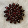 ANTIQUE VICTORIAN BOHEMIAN GARNET SMALL 3 ROW BAR PIN WITH ROSETTE IN ...