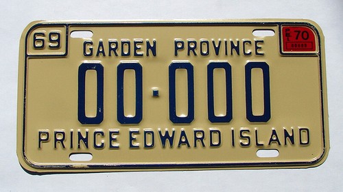 1969 1970 Canada PEI Prince Edward Island SAMPLE License Plate # 00-000 ...