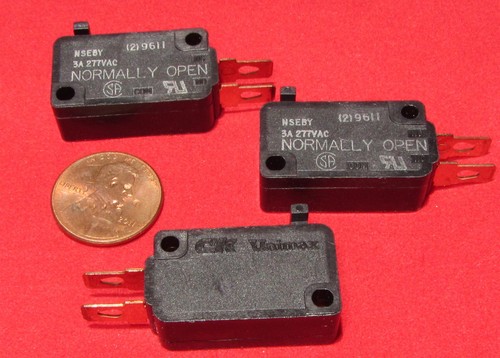 3 Pcs C&K Unimax Plunger Action Micro Switch, NO, 3A, 277V AC Push ...