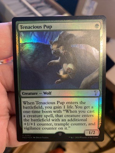 MTG Tenacious Pup - Alchemy Foil NM - Mystery Booster 2 262- In Hand ...