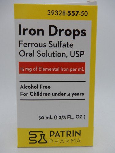 Patrin Ferrous Sulfate Oral Solution/Iron Drops, 1 2/3 Fl Oz ...
