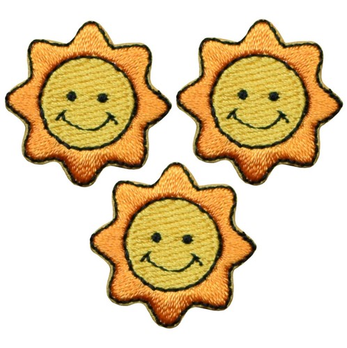 Mini Sun Applique Patch - Star, Solar, Space Badge 7/8" (3-Pack, Iron ...
