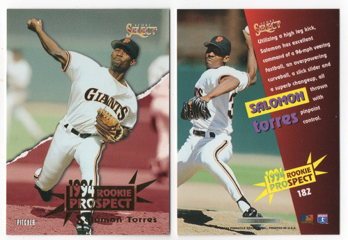 (2)1994 Score Select 'Rookie Prospect' #182 - SALOMON TORRES | eBay