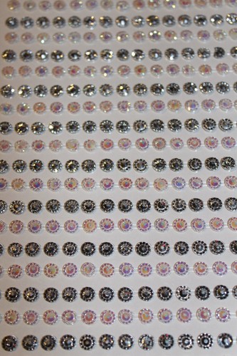 390pc Charcoal Opalescent Iridescent Flower Gemstone Scrapbooking ...