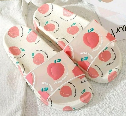 Fruit Peach Slides Sandals Slippers 7-8 | eBay