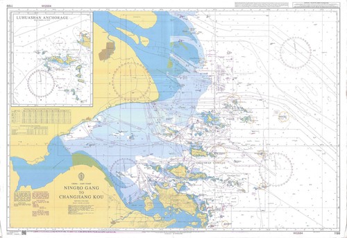 1199 Ningbo Gang Changjiang Kou China East Coast Chart Map Marine Wall ...