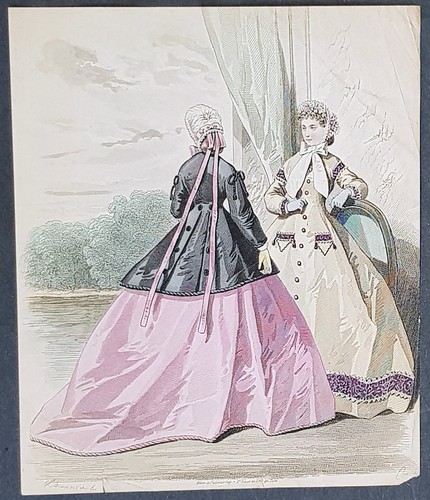 1863 Jules David & Mrs Beeton Antique Lithograph of Womans Paris ...