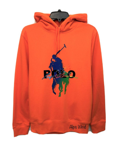Polo Ralph Lauren Men’s Big Pony Logo Orange Fleece Hoodie Sweater S,XL ...