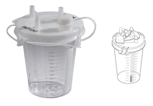 1 x DISPOSABLE COLLECTION CANISTER 1200 ml Gomco Dental Hydro-filter ...