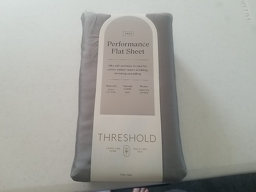 Threshold Performance Flat Sheet Twin Gray | eBay