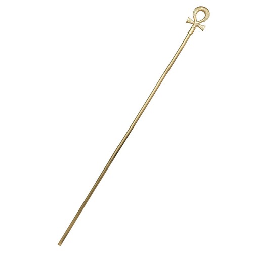 Adult Gold Egyptian Ankh Sorcerer Wizard Staff Halloween Costume ...