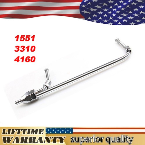 Chrome Dual Feed Fuel Line Fits Inlet 3/8 Hose For Holley 3310 4160 ...