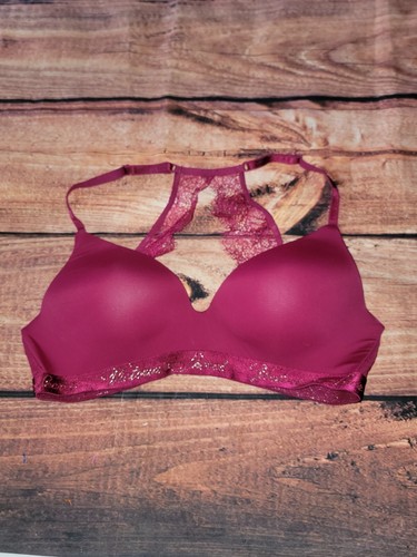 Victoria's Secret T Shirt Lightly Lined Wireless Bra Ruby Red 34c 34 C ...