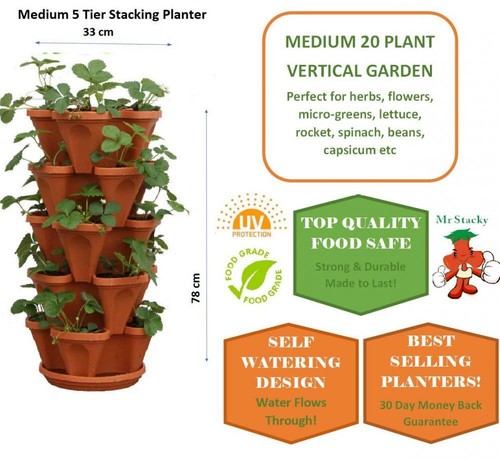 Mr. Stacky 5-Tier Strawberry Planter Pot, 5 Pots 1 | eBay