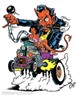 Coop Sticker Decal pin up girl red devil Smoking hot rod poster pop NOS ...