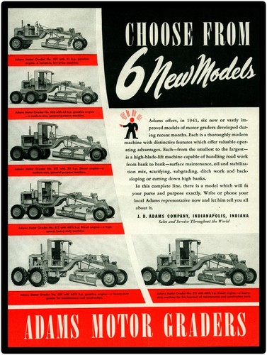 Adams Motor Graders of Indianapolis NEW Metal Sign 24"x30" USA STEEL XL ...