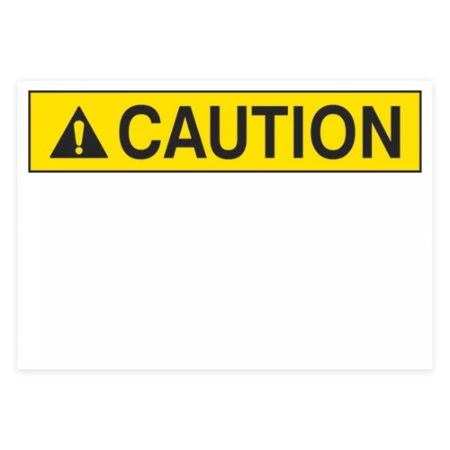 "Caution" Write-On Blank Safety Sign Vinyl Decal Window Wall Sticker ...