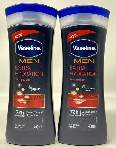 2 X Vaseline Men EXTRA HYDRATION Extra Strength 72h Moisturisation 400 ...