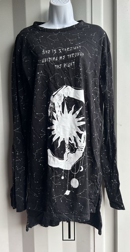 Rogue And Wolf Size M Long Black Top Dress Constellations Starlight VGC ...