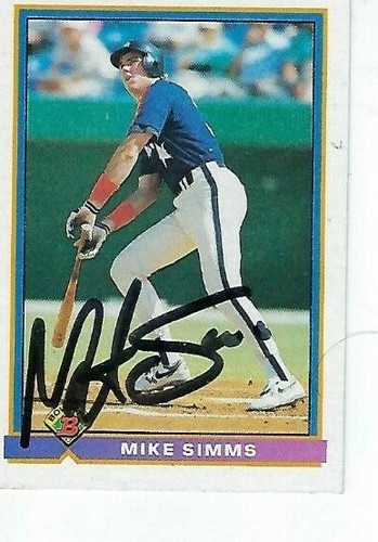 MIKE SIMMS SIGNED 1991 BOWMAN #551 - HOUSTON ASTROS | eBay
