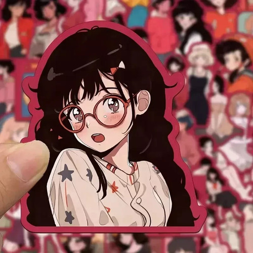 Showa Girls Cartoon Graffiti Stickers Set PVC 49Pcs Cute Anime Decals ...