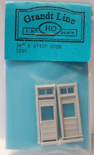 Grandt Line HO #5291 Door w/Frame, Window & Transom -- Scale 34' x 6'10 ...