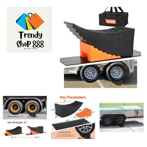 Raised Tire Change Ramp, Curved Leveling Blocks, for RV Camper Trailer ...