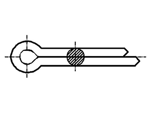 200X 1363743 Splint Stahl BN: 912 Ø: 1,6mm L: 25mm DIN: 94 ISO: 1234 ...