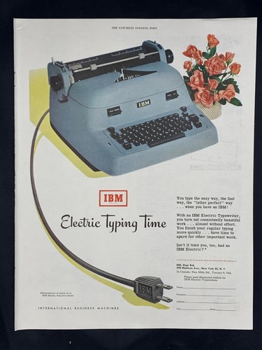 Magazine Ad* - 1951 - IBM Electric Typewriters - Executive Model | eBay