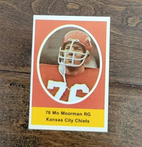 1972 SUNOCO MAIL IN NO PERFORATIONS ROOKIE STAMP MO MOORMAN CHIEFS ...