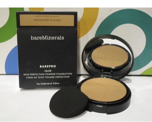 BAREMINERALS BARE PRO 16 HR POWDER FOUNDATION MEDIUM DEEP 40 WARM 0.28 ...