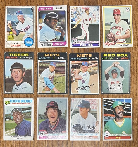 Lot of 12 Vintage Baseball Cards 68 Rod Carew 71 & 78 Tom Seaver 71 ...