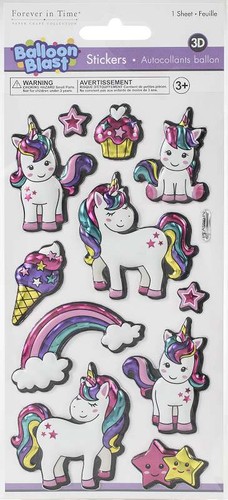 Multicraft 3D Balloon Blast Stickers Unicorn | eBay