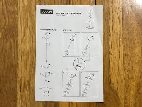 BODUM MUG TREE ASSEMBLING INSTRUCTIONS RARE | eBay