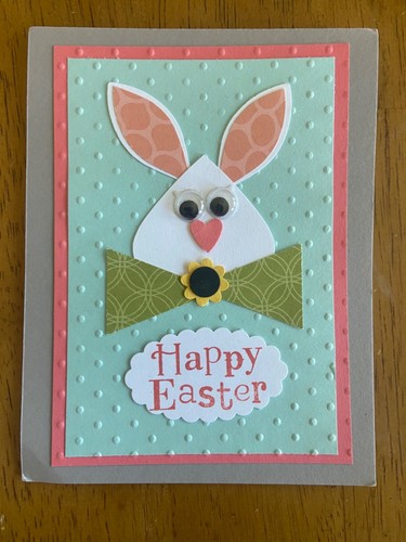 Happy Easter punched rabbit card kit of 10 made w/ Stampin' Up! | eBay