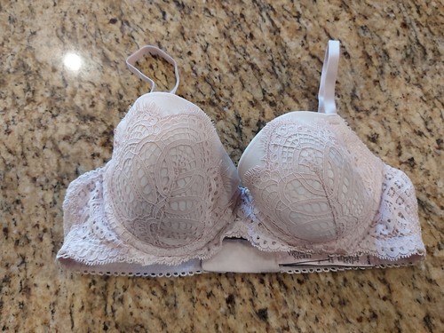 Victoria's Secret Dream Angels Lined Demi 34C Light Pink Lace Underwire ...