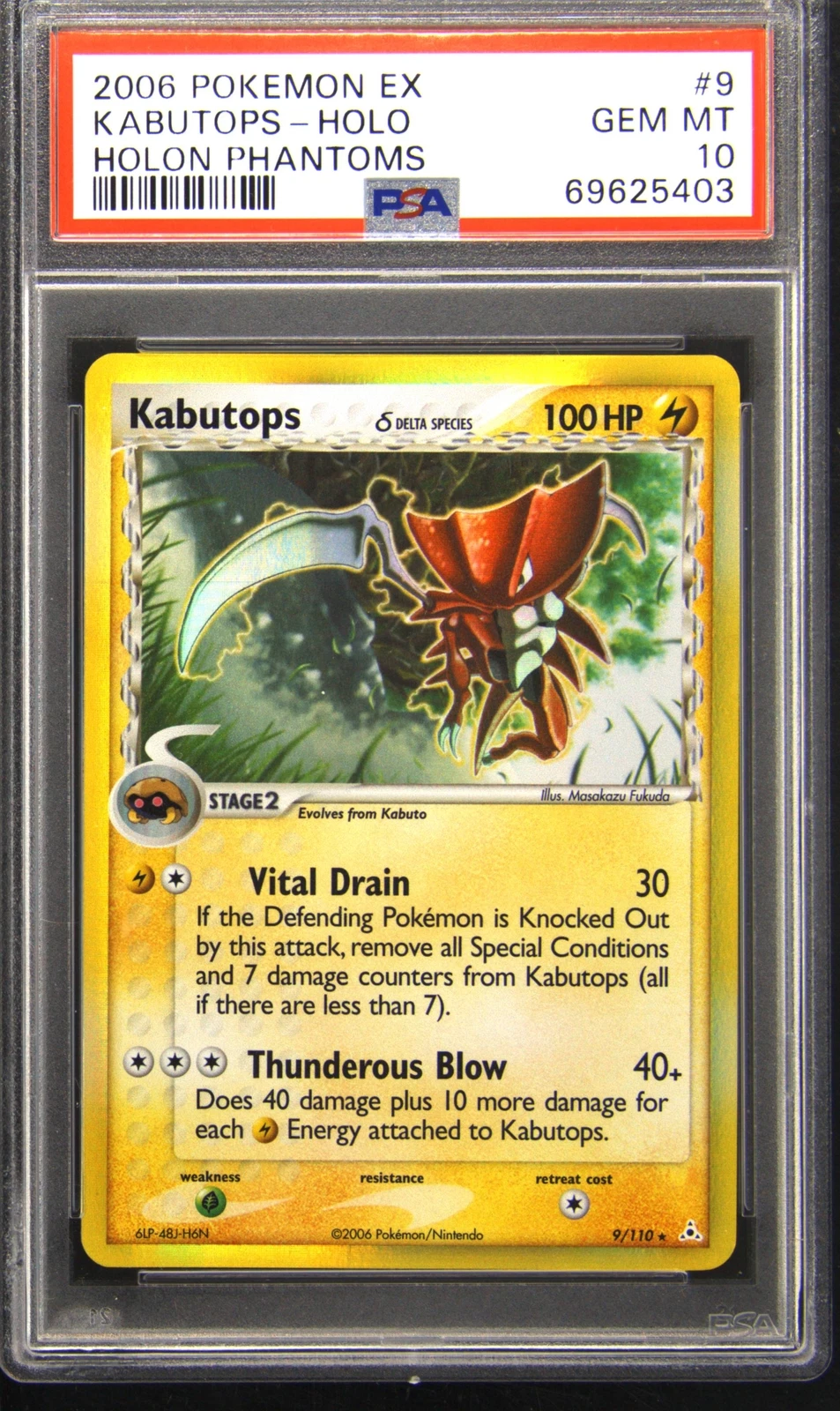 Kabutops 2006 EX: Holon Phantoms #009/110 Holo PSA 10 Price Guide ...