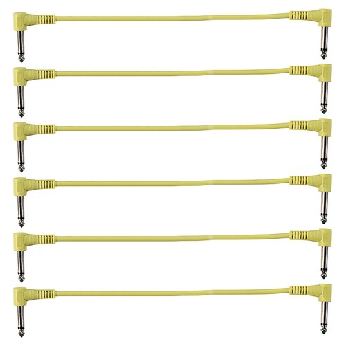 ZoZo Yellow 12-inch Right-Angle 1/4" Patch Cables, 6-Pack | eBay