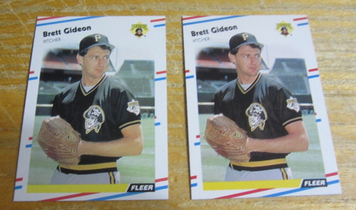 Brett Gideon Lot of 2 1988 Fleer #330 Trading Cards MLB Baseball ...
