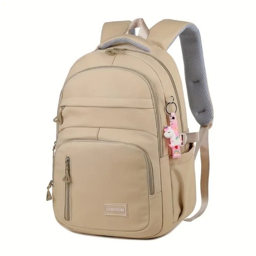 Large Capacity Durable Nylon Brown School Backpack for Students Boys ...