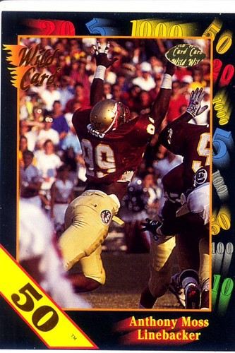 anthony moss rc rookie draft wild card 50 stripe sp fsu seminoles noles ...