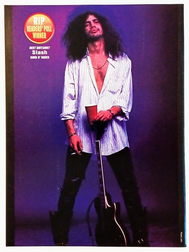 GUNS N ROSES~SLASH~BEST GUITARIST~1994 POSTER~FULL PAGE MAGAZINE PINUP ...