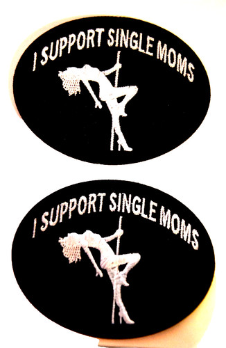 Patch I SUPPORT SINGLE MOMS 1X4 iron on 1311 morale UGET2 party favor ...