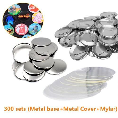 300 Sets Metallic Button Badge Parts Material For Pin Maker Machine 25 ...